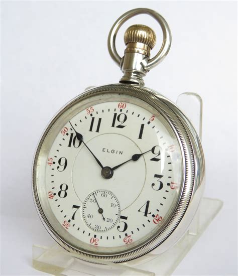 Silver Elgin B W Raymond Railroad Pocket Watch