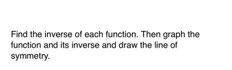 solved find the inverse of each function then graph the
