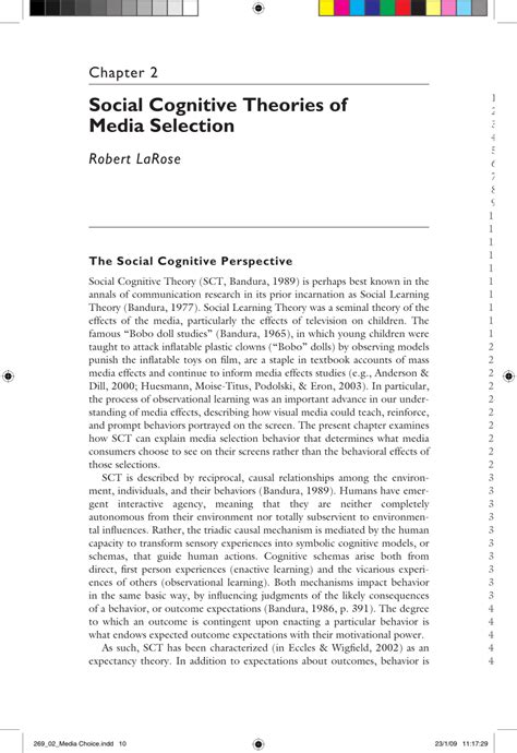 Pdf Social Cognitive Theories Of Media Selection