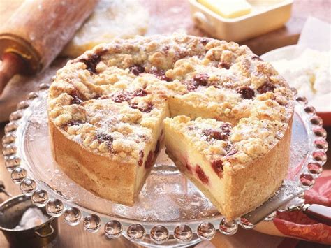 Quark Kirsch Kuchen Essen Rezept