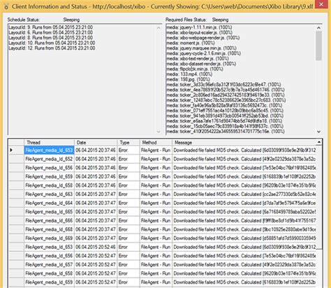 Downloaded File Failed Md5 Check Help Topics Xibo Community