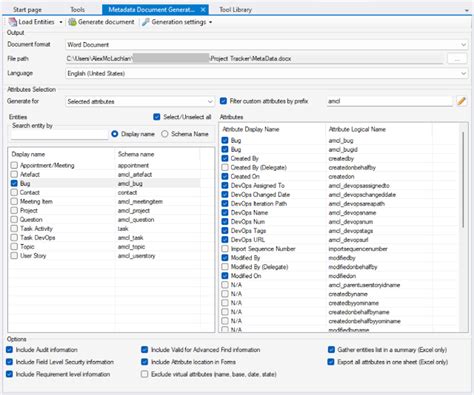 Metadata Document Generator