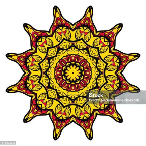 태양 꽃 만다라 색상 에너지 기호입니다 벡터 일러스트 레이 션 인사말 카드 초대장 문신 스파 요가 기호에 대 한 0명에 대한 스톡 벡터 아트 및 기타 이미지 Istock