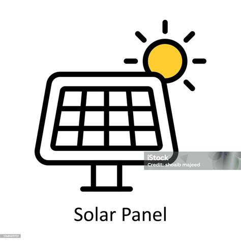 Solar Panel Vector Filled Outline Design Illustration Symbol On White