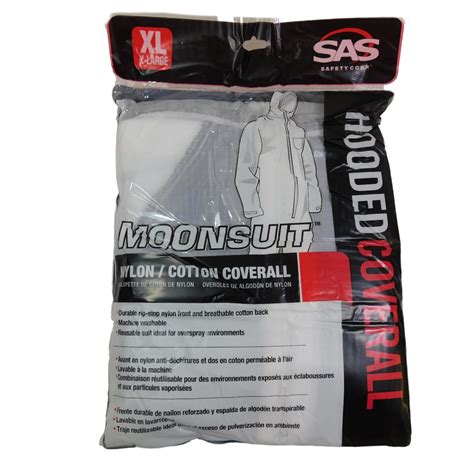 SAS Safety Moonsuit Hooded Coverall Nylon Cotton Size XL