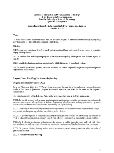 Obe Curriculum Swe 2022 23docx 1 Pdf Pointer Computer Programming Queue Abstract Data