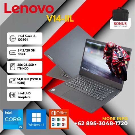 Promo LAPTOP SEKOLAH LENOVO V14 14IIL I5 1035G1 20GB 1TB 256GB SSD 14HD INTEL UHD GRAPHICS