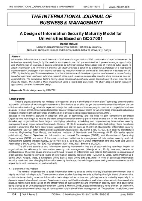Pdf Information Security Management Systems A Maturity Model Based
