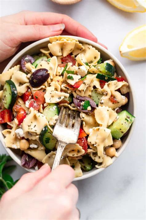 Mediterranean Chickpea Pasta Salad Food Faith Fitness