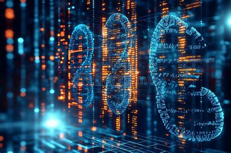 Abstract DNA Code Futuristic Digital Science Background Stock