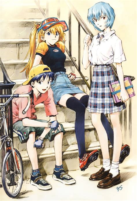 Souryuu Asuka Langley Ayanami Rei And Ikari Shinji Neon Genesis