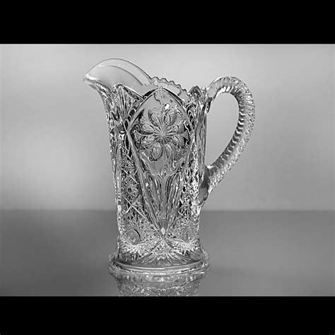 Antique Eapg Pitcher Imperial Glass Co La Rochelle Flower And