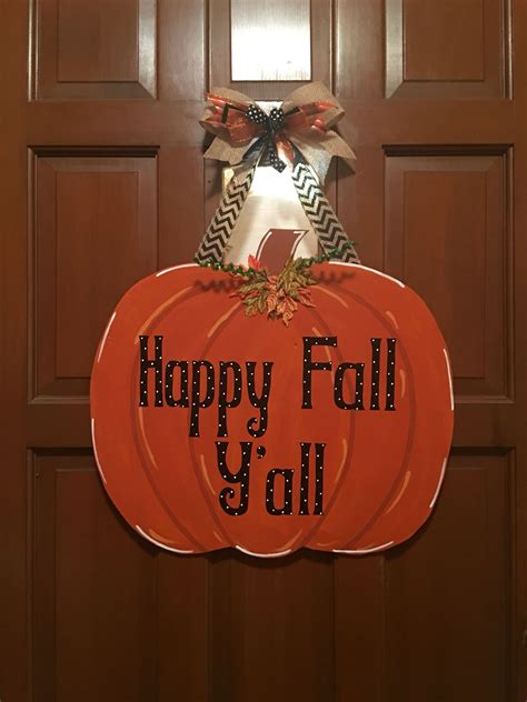 A Happy Fall Yall Pumpkin Door Hanger