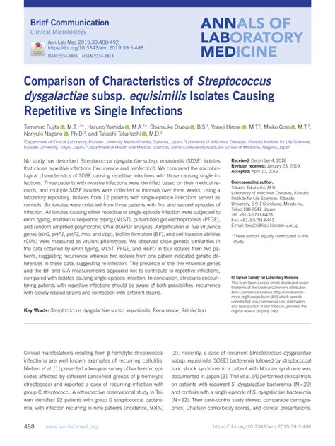 Pdf Comparison Of Characteristics Of Streptococcus Dysgalactiae Subsp