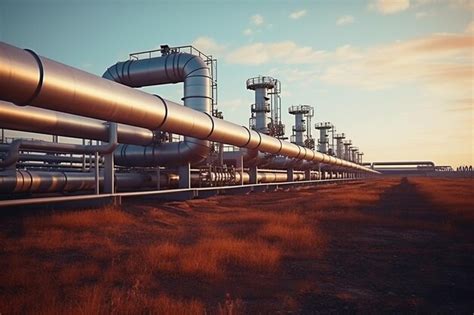 Premium Ai Image Industrial Pipeline Network Generative Ai