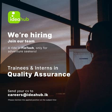 Ideahub On Linkedin Hiring Qualityassurance Careers Trainees