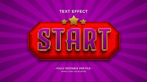 Premium Psd Start Button Text Effect