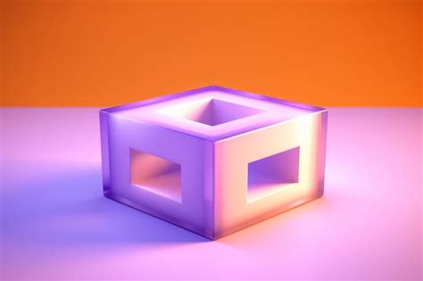Premium Ai Image A Cube Shaped Object With A Square Shape In Purple