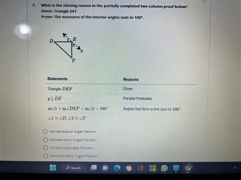 Solved 2 What Is The Missing Reason In The Partially
