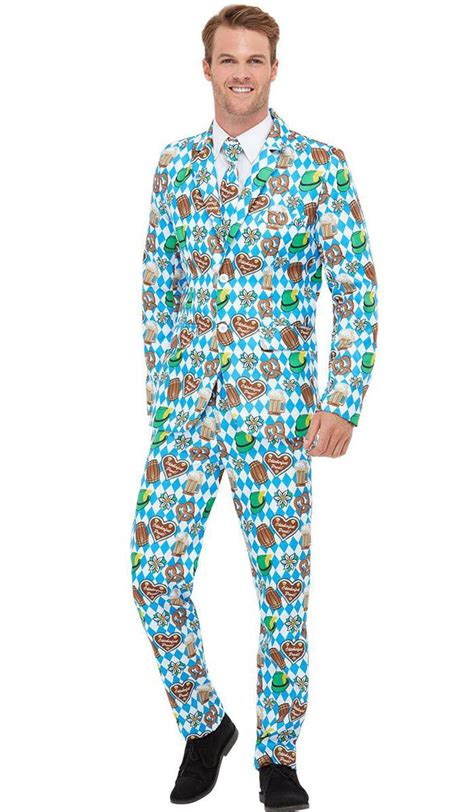 Deluxe Blue Oktoberfest Stand Out Suit Mens German Costume Suit