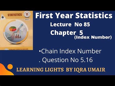 First Year Statistics Chapter Question No Lecture Chain Index Number YouTube
