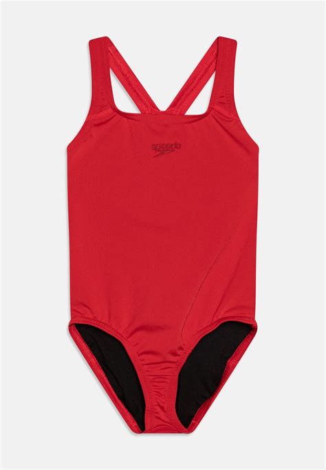 Speedo Girls Medalist Swimsuit Red Uk