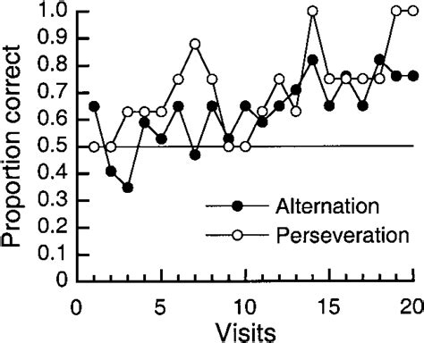 Performance Of The Perseveration Group And The Pooled Alternation