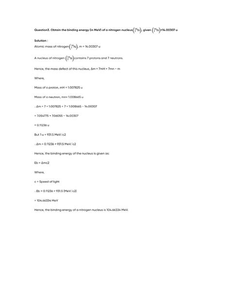 Ch13 Nuclei Ncert Solutions 1 Pdf