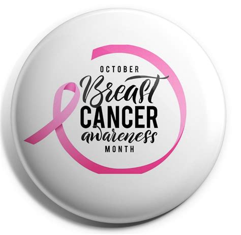 Pink Ribbon Breast Cancer Awareness Button Bca 014