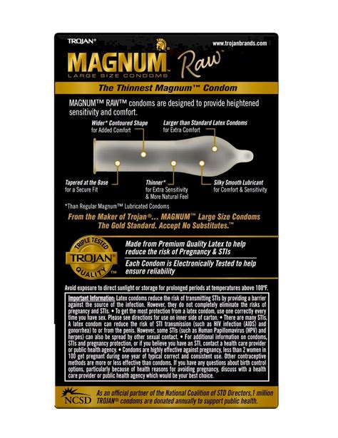 Trojan Magnum Raw Lubricated Large Condoms