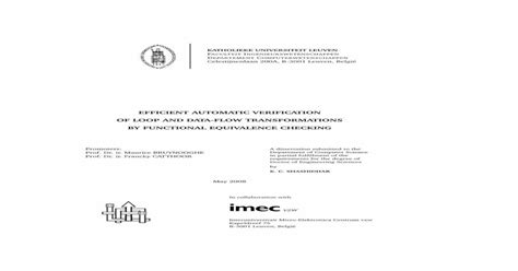 efficient automatic verification of loop and data flow transformations