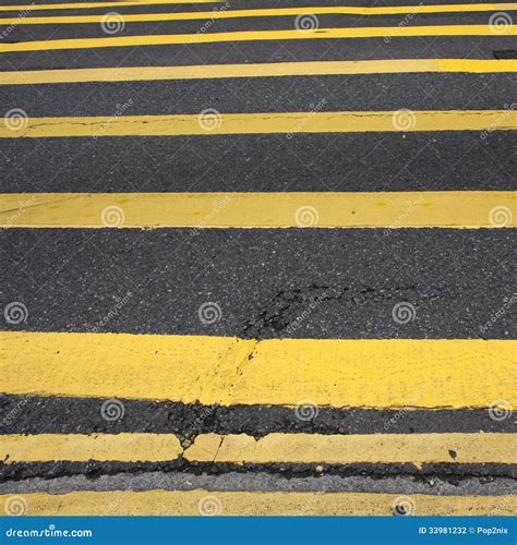 Road Marking Many Yellow Lines Stock Photo Image Of Guidance