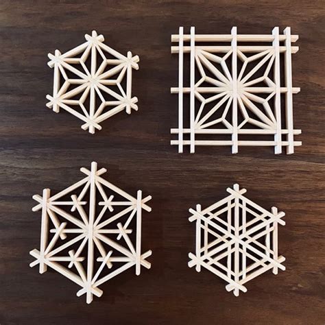 Kumiko Assembly Kit Square Hemp Pattern Japanese Traditional Craft