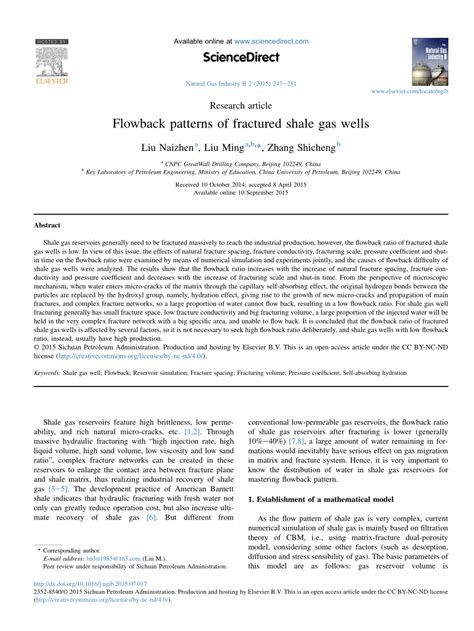 Pdf Flowback Patterns Of Fractured Shale Gas Wells