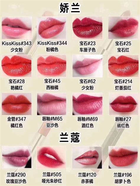 品牌口红色号参考