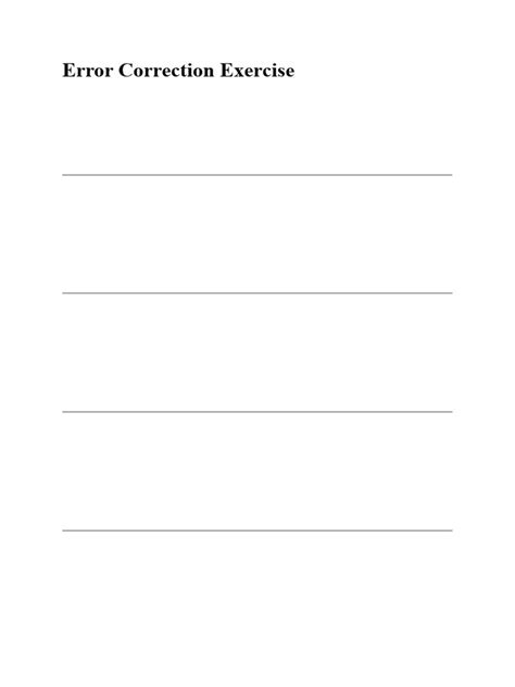 Error Correction Exercise 15 Paragraphs Pdf Teachers