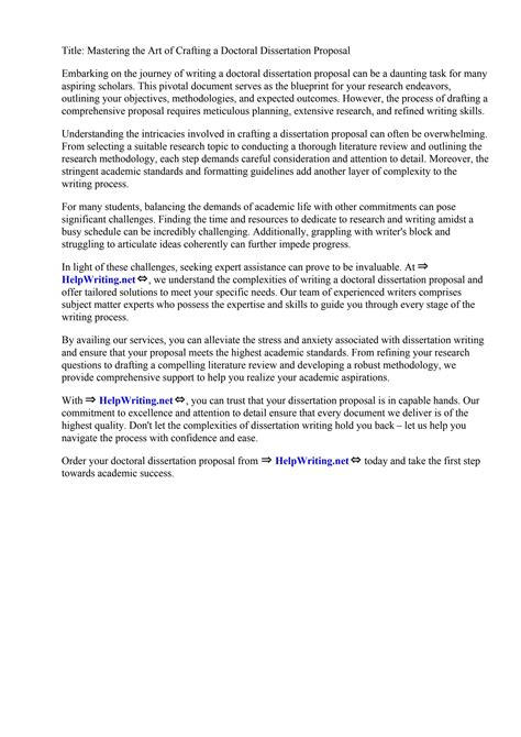 How To Write A Doctoral Dissertation Proposal By Amrita Curtis Issuu