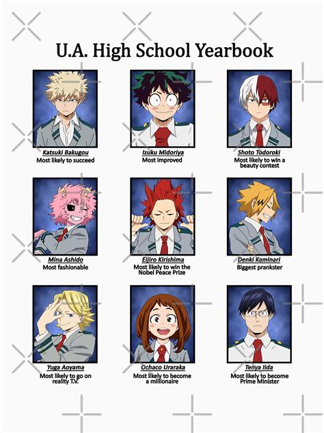 My Hero Academia Yearbook Back To School Design Class 1 A T Shirt