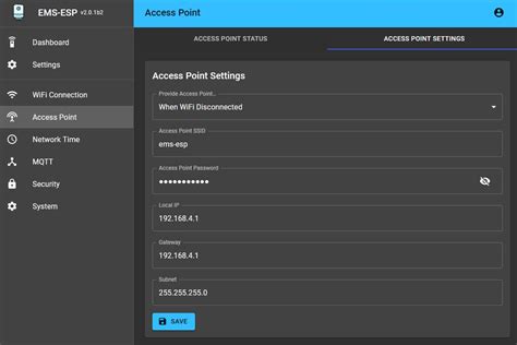 Overview Of All Web Interface Settings Ems Esp V2 — Ems Gateway