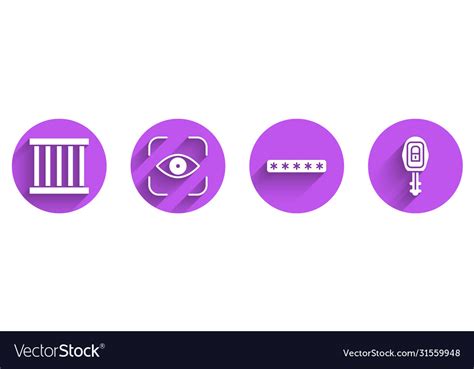 Set Prison Window Eye Scan Password Protection Vector Image