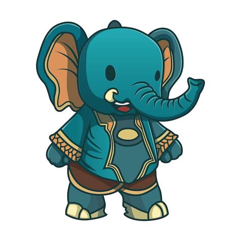 Premium Vector Cartoon Elephant Mascot Illustration