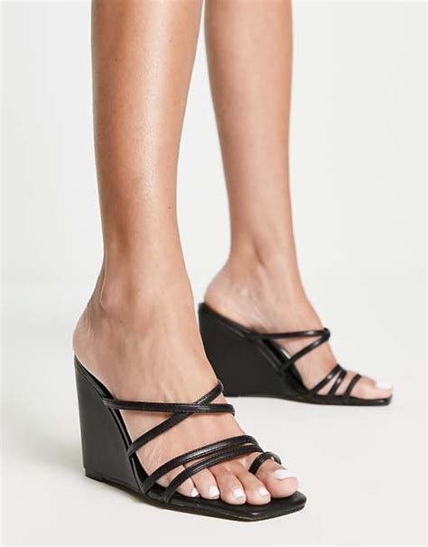 Asos Design Theory Zeppe Alte Con Fascette Sottili Nere Asos