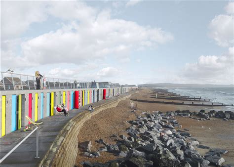 Colourful Beach Huts Will Double As Coastal Defence Wall