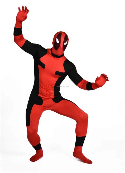 Ls7292black And Red Tights Unisex Cheap Deadpool Fetish Zentai Suits