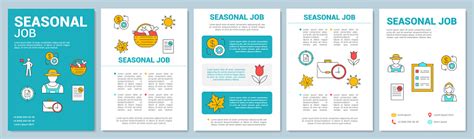 계절 작업 브로셔 템플릿 레이아웃입니다 임시 고용 전단지 소책자 선형 그림이있는 전단지 인쇄 디자인 잡지 연례 보고서 광고