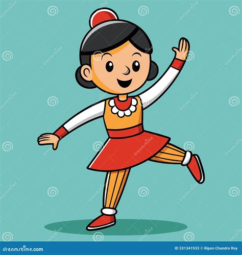 Graceful Dancer Illustration Elegant Printable Artistic Design Stock Illustration