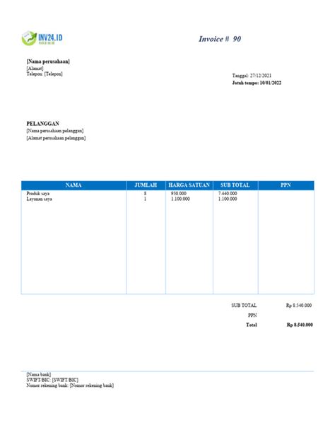 Invoice Excel Gratis Indonesia Pdf