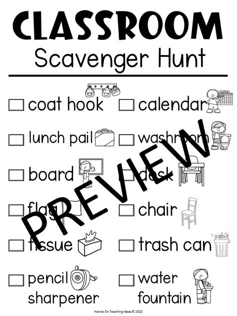 Classroom Scavenger Hunt Hands On Teaching Ideas