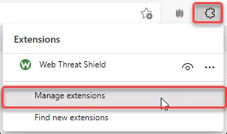 Uninstall Web Threat Shield Microsoft Edge