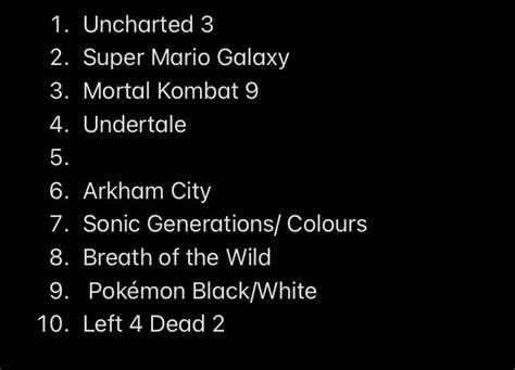My Top 10 Favourite Games Rvideogames